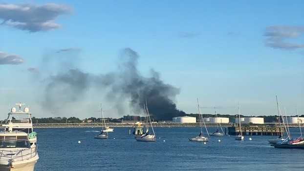 Fire in boat warehouse sends smoke over Portland Harbor