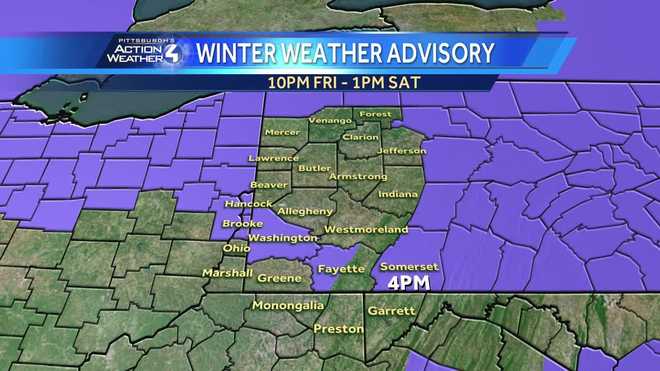 Winter storm warning still in effect for Western Pennsylvania counties