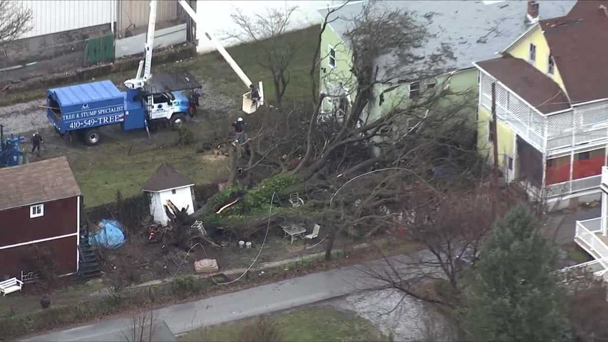 PHOTOS: Damage from tornado warning in central Maryland