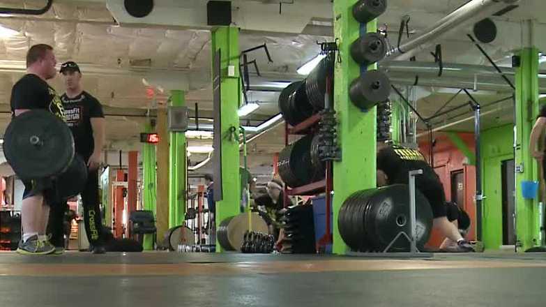 Group of athletes prepares for CrossFit competition