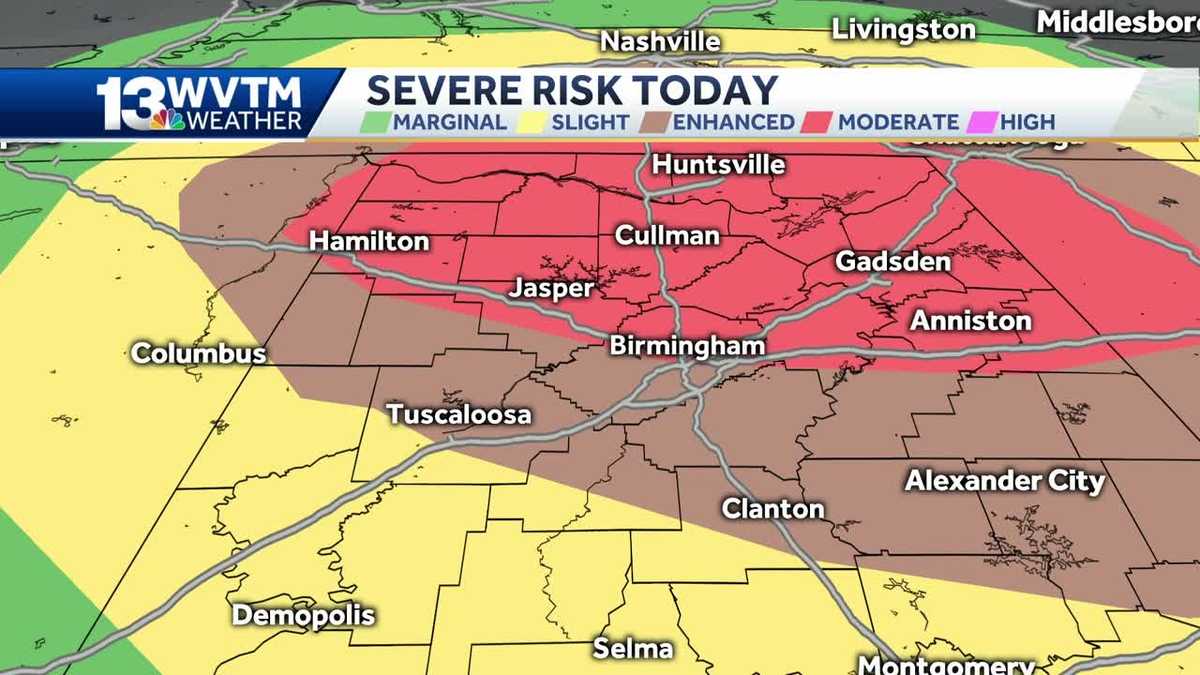 Latest severe weather forecast updates from WVTM 13 Weather team