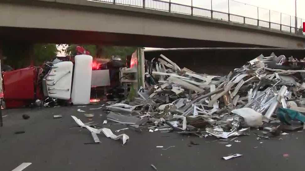 Hwy 99 reopens after big rig hit Caltrans paving machine