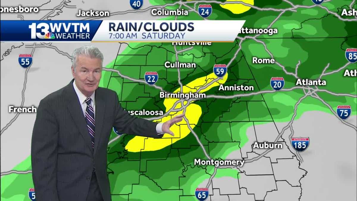 Soaking rainfall across Alabama into Saturday