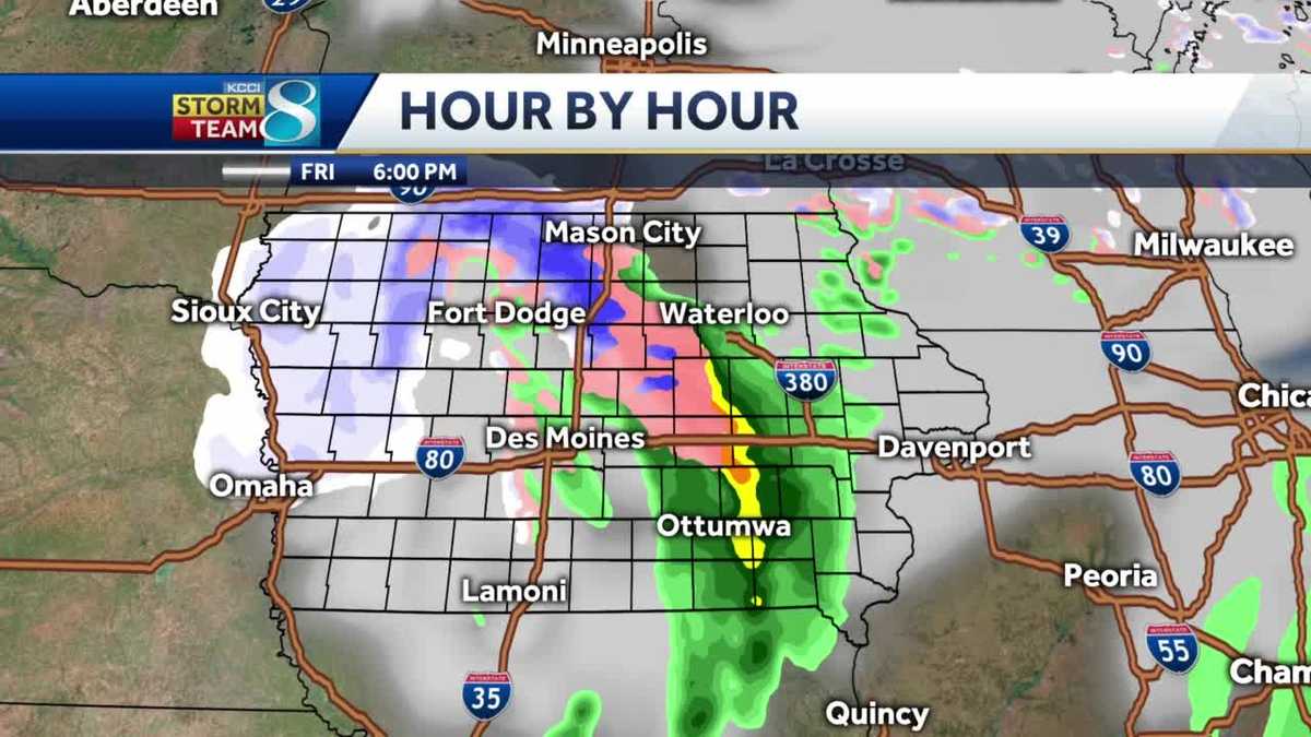 Wintry mix moving through Iowa