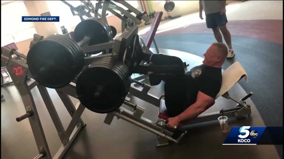 Edmond firefighter leg press