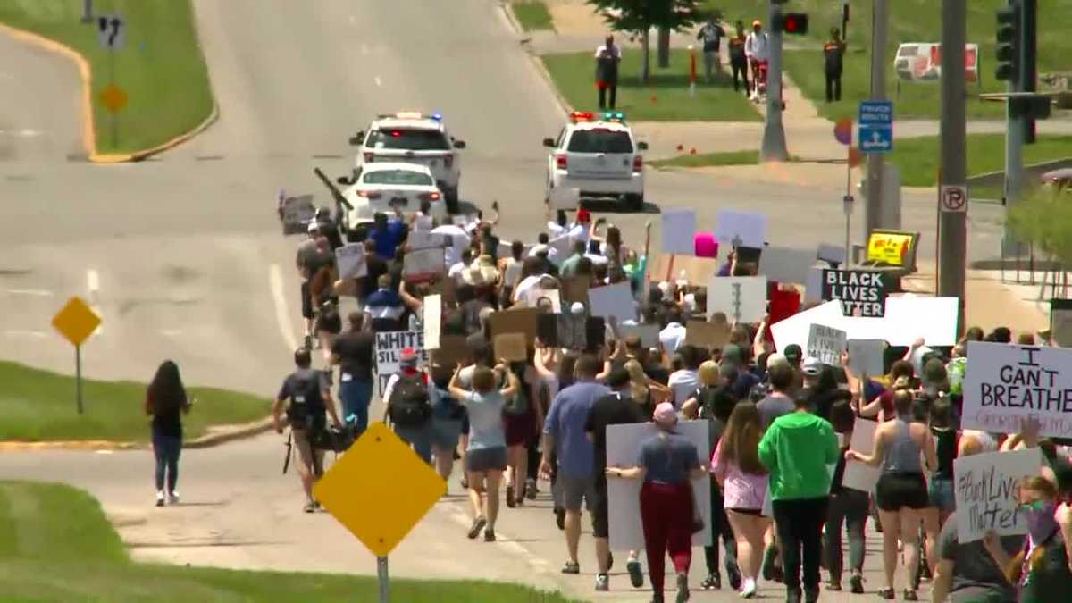 Demonstrators hold 'March for Justice' in Des Moines