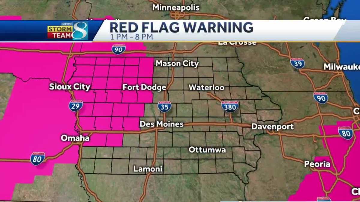Red flag fire warning issued over dry conditions and strong winds