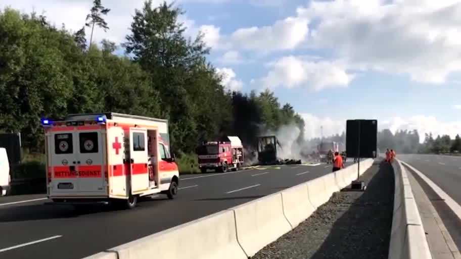 18 confirmed dead in fiery Bavarian bus crash