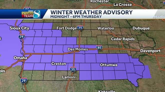 Winter weather advisory for incoming snow system