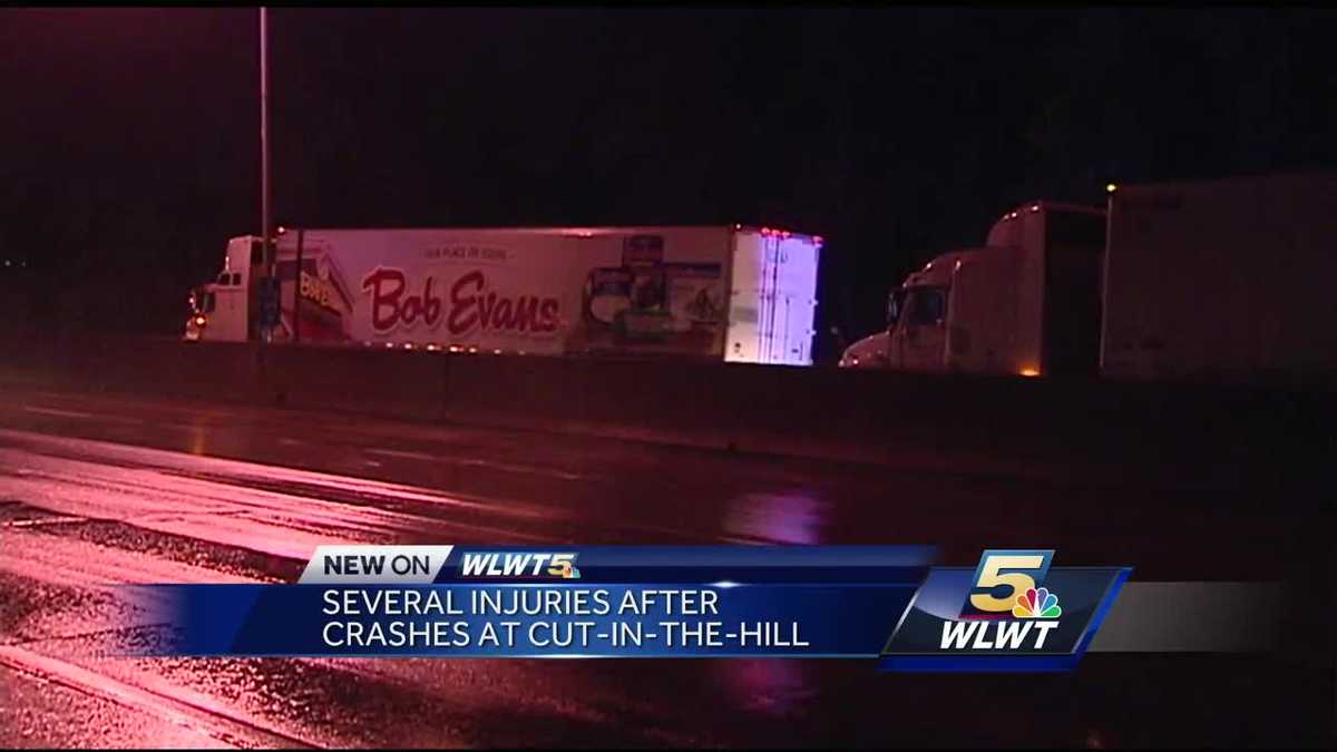 Jackknifed tractor trailer leads to multiple crashes on interstate