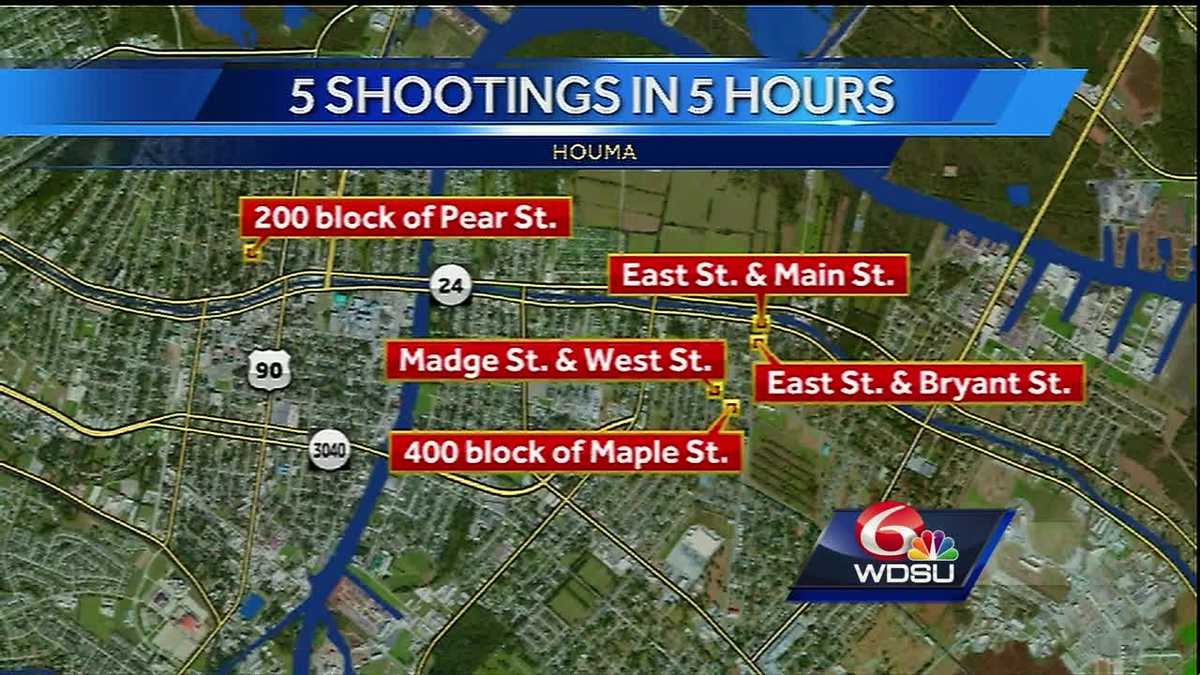Houma police seek leads after 5 shootings reported Monday evening