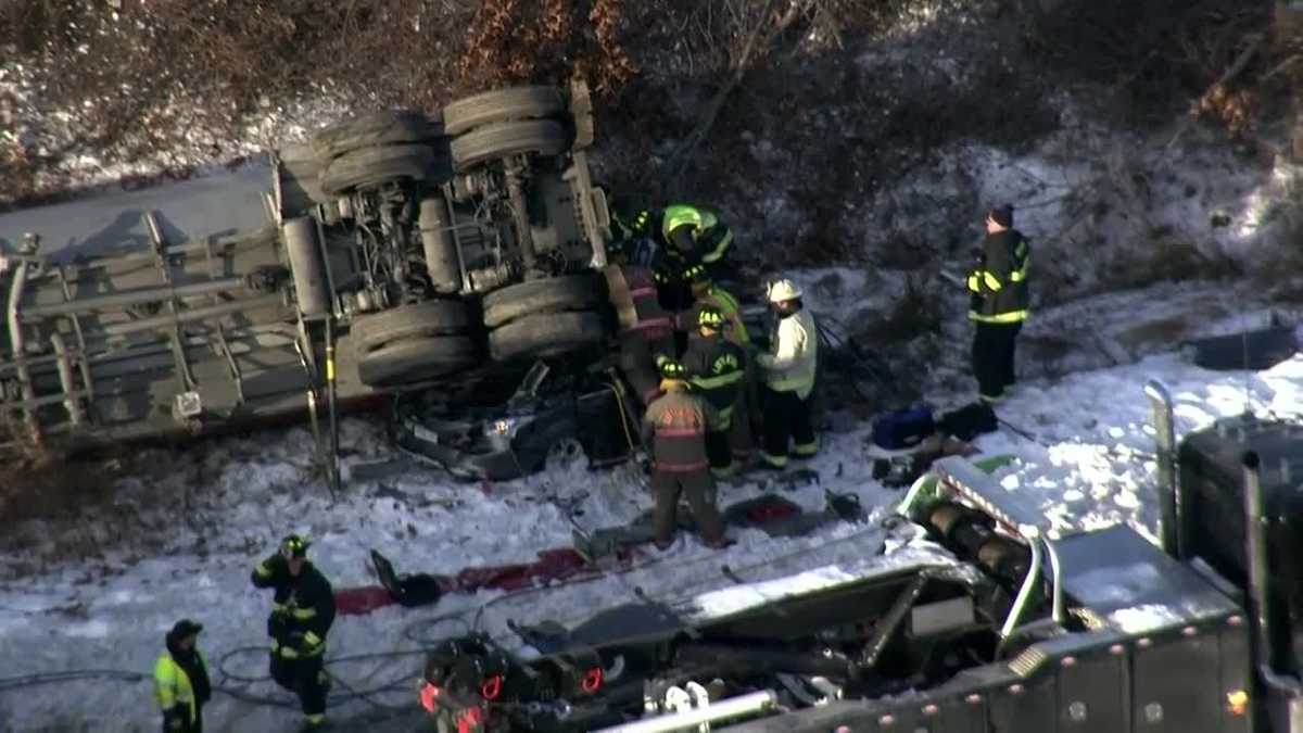 Driver Rescued After Tanker Truck Rollover Crash On I 495
