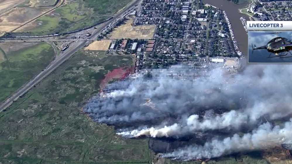 Suisun City grass fire sparked by makeshift grill, officials say