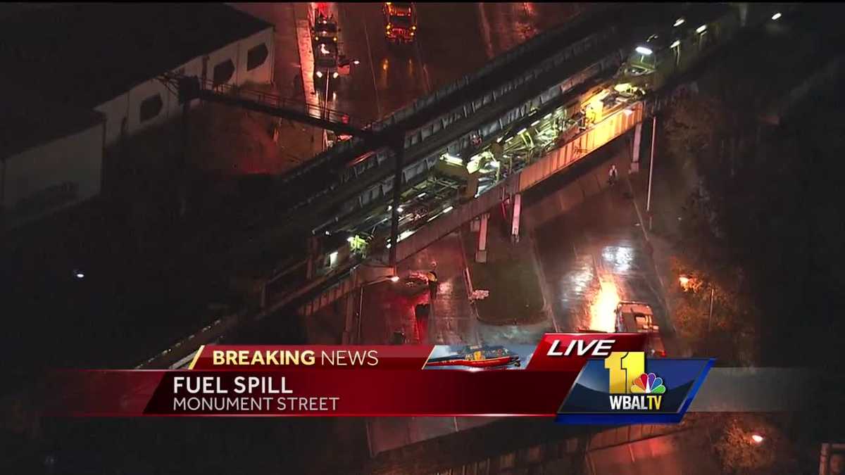 Oil spill leads to road closure in east Baltimore
