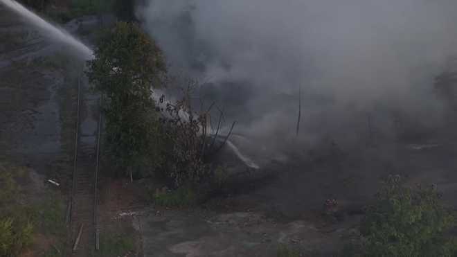 Firefighters battle flames near old mill in Anderson County