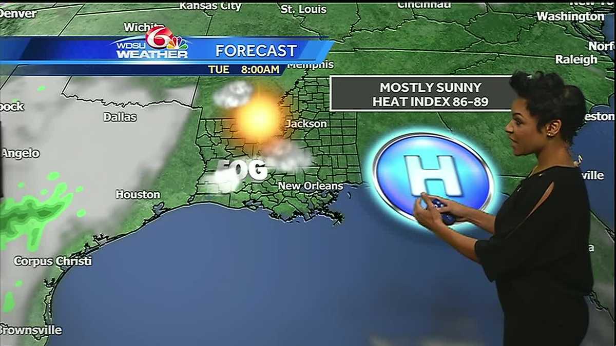 Tuesday: Heat index values near 90