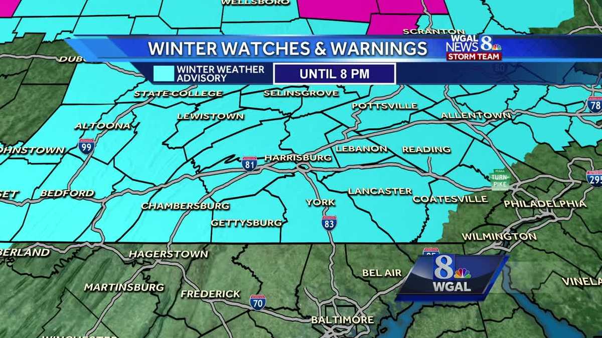 UPDATE: Winter weather advisories extended until 8 p.m.
