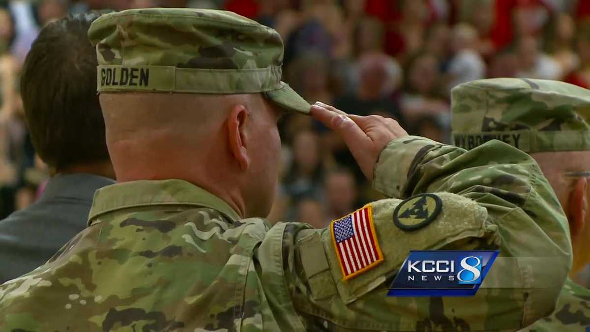 Emotion pours out as Iowa Guard soldiers get ready to deploy