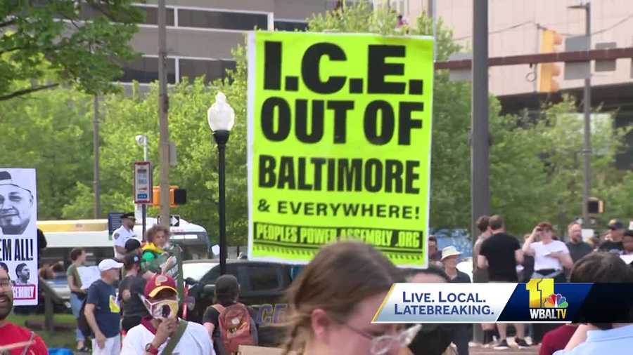 Over 1,000 protesters show up for May Day rally in Baltimore City