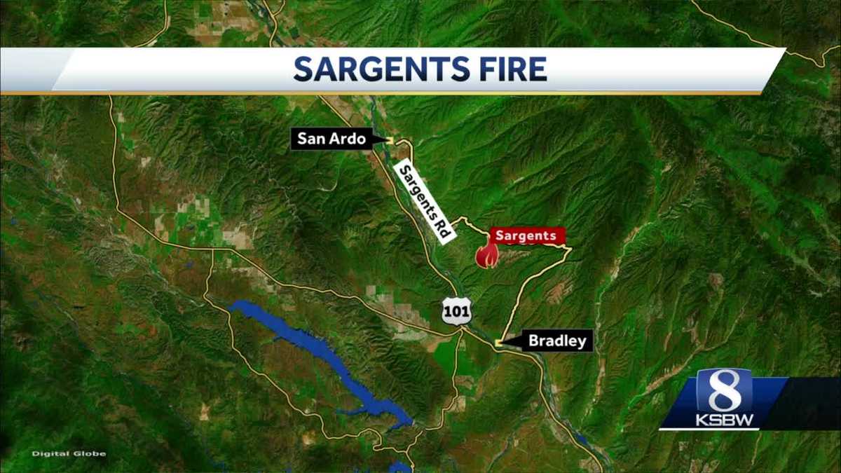 Sargents Fire: Fire near Bradley grows to 1,100 acres; 90% contained