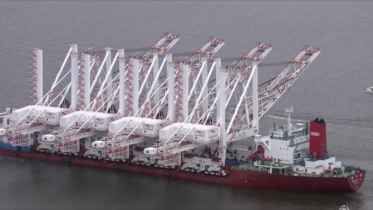 Cranes arrive in Baltimore port as part of improvement project