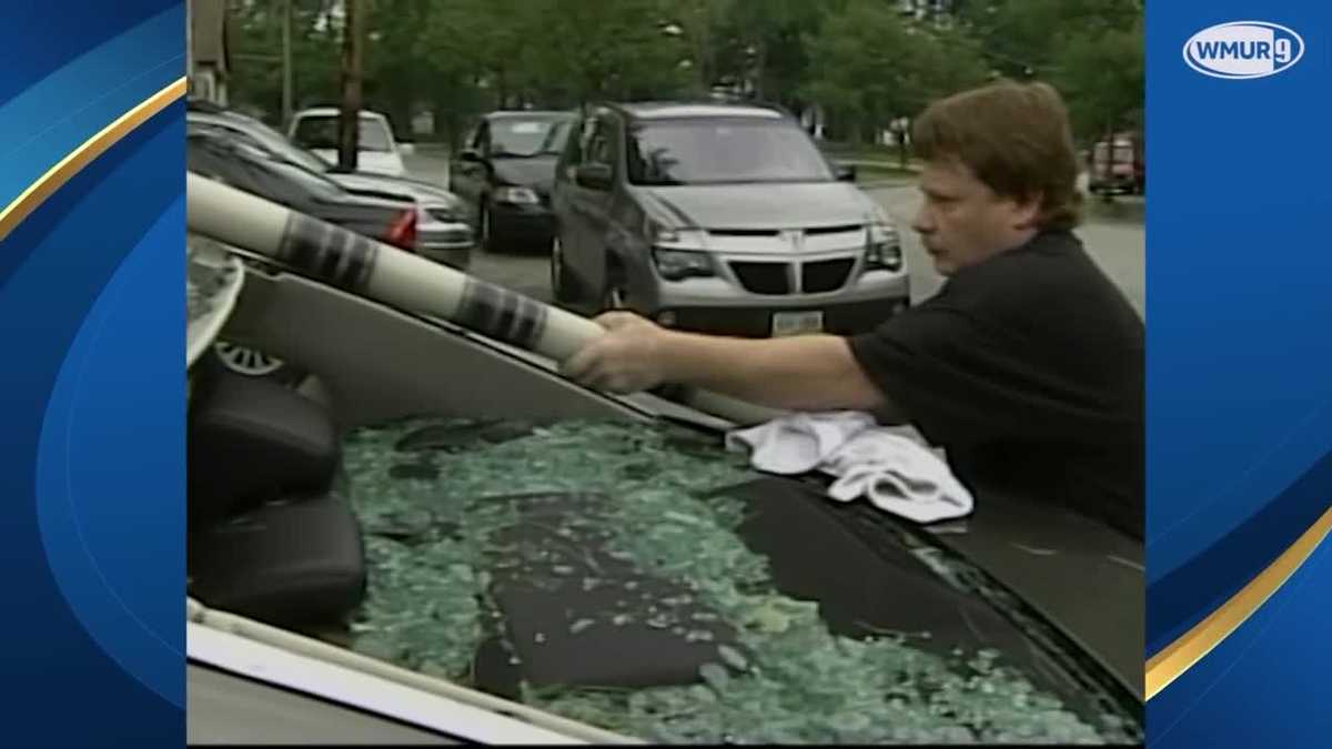 Hail storm causes damage in Exeter in July 2006