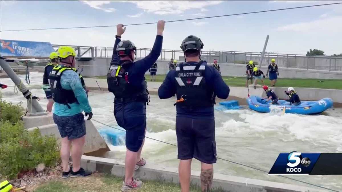 Swift-water rescue training with Oklahoma City firefighters