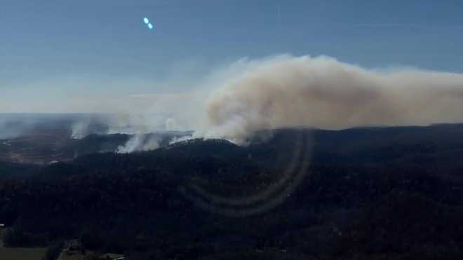 VIDEO: Smoke seen for miles from fire at Fort Knox's tank range