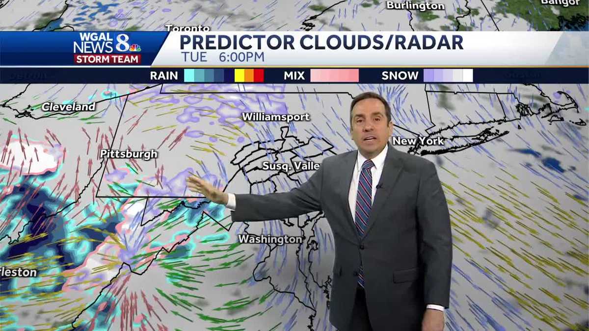 Weak Clipper May Bring Scattered Rain/Snow Showers Late Tuesday