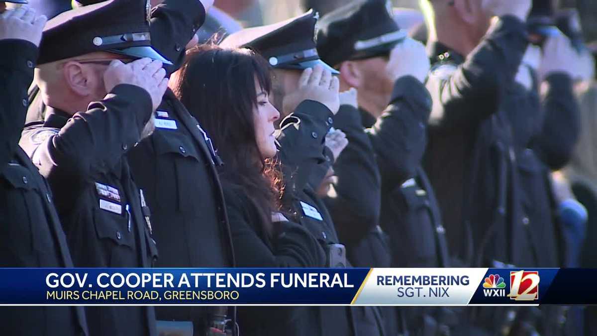 Governor Roy Cooper attends funeral for fallen Greensboro Police Sergeant
