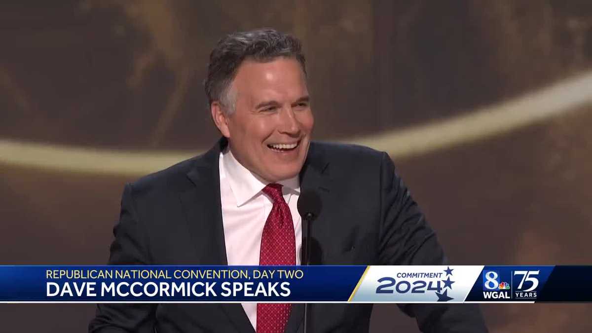 Senate candidate Dave McCormick speaks at Republican National Convention