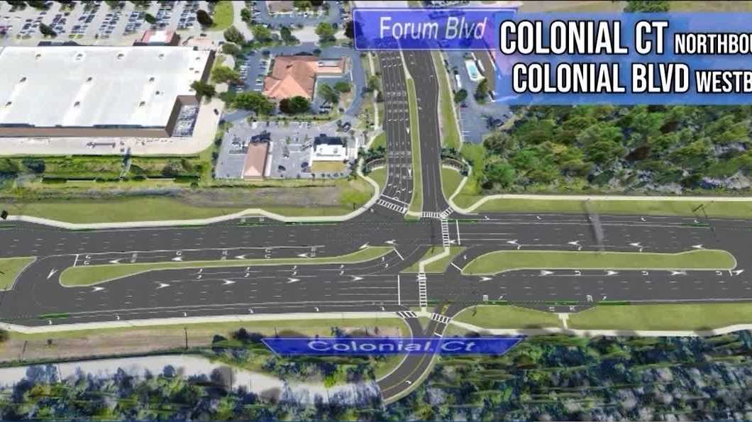 New traffic pattern opens at Colonial, Forum boulevards as part of ...