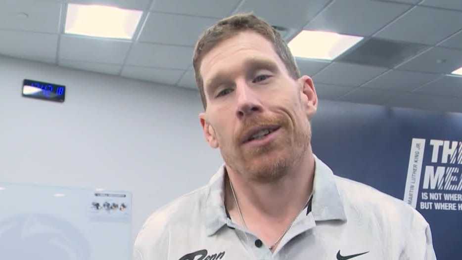 Penn State offensive line coach Phil Trautwein speaks on Nolan Rucci