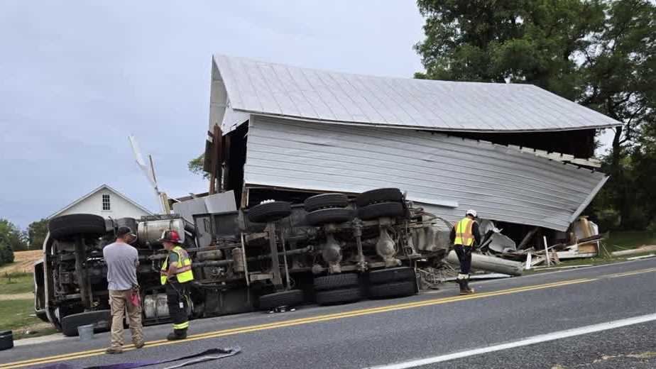 Deadly cement truck crash destroys historic barn in Cleona
