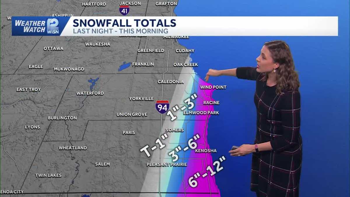 Season's first snowfall: 13 inches blast SE Wisconsin lakefront