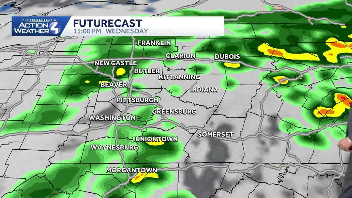Western Pennsylvania: Rain with scattered storms Wednesday