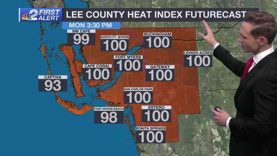 Heat index over 100 degrees for SWFL