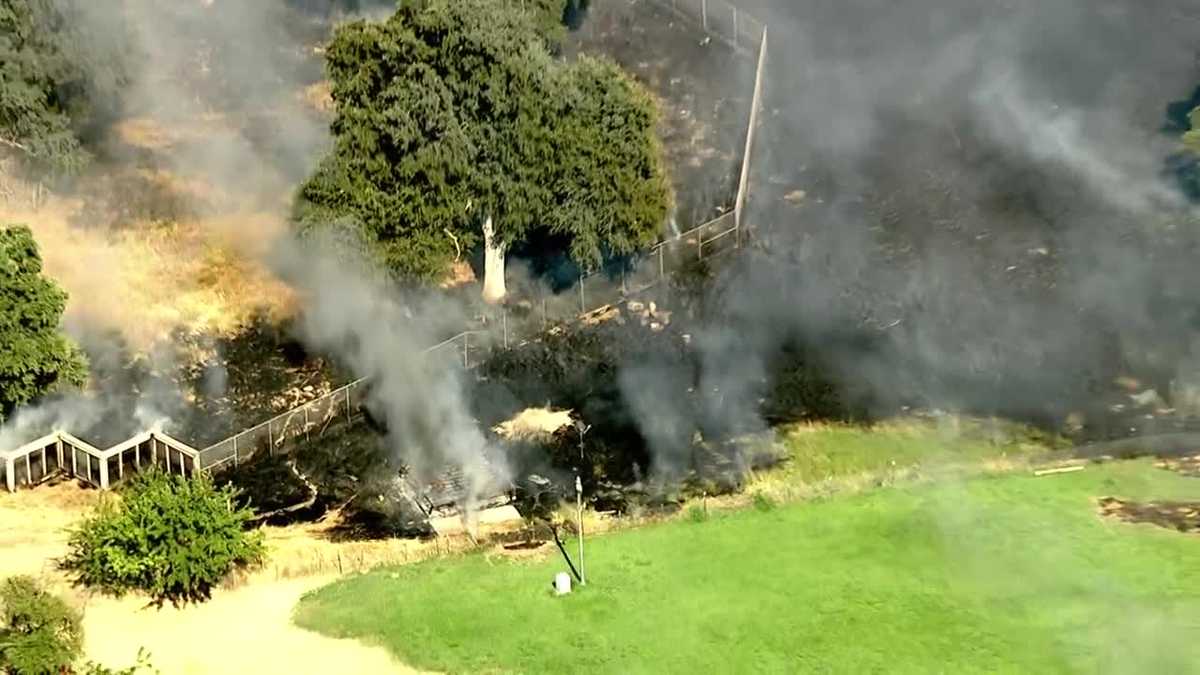 Watch: Grass fire burns in Sacramento County