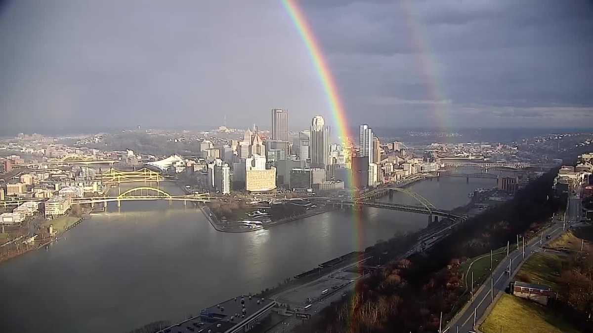 Double rainbow over downtown Pittsburgh