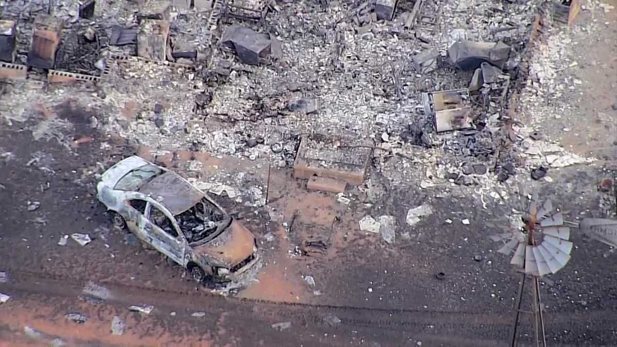 Oklahoma fires: Sky 5 surveys wildfire damage across Oklahoma
