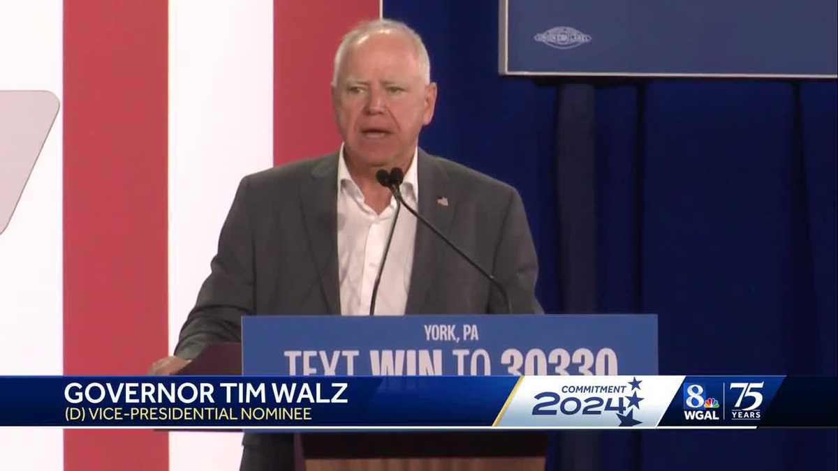 Vice presidential candidate Gov. Tim Walz visits South-Central PA