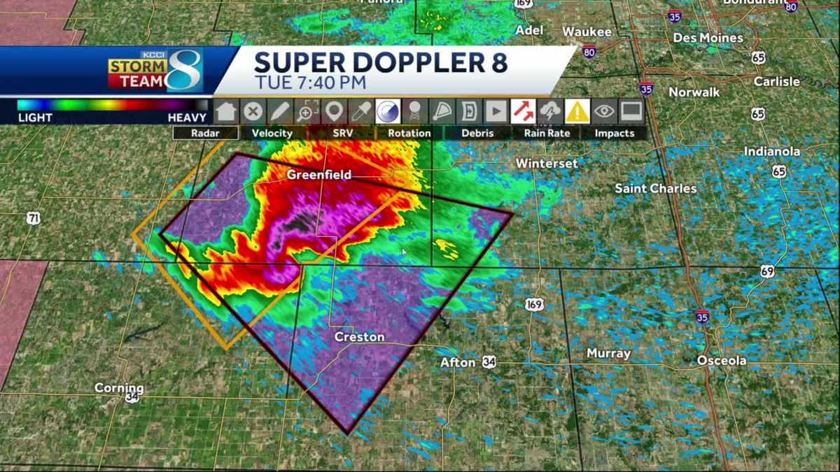 Tornado warning issued for portions of 5 Iowa counties