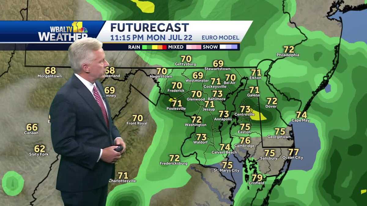 Maryland Weather: Thunderstorms, downpours Monday