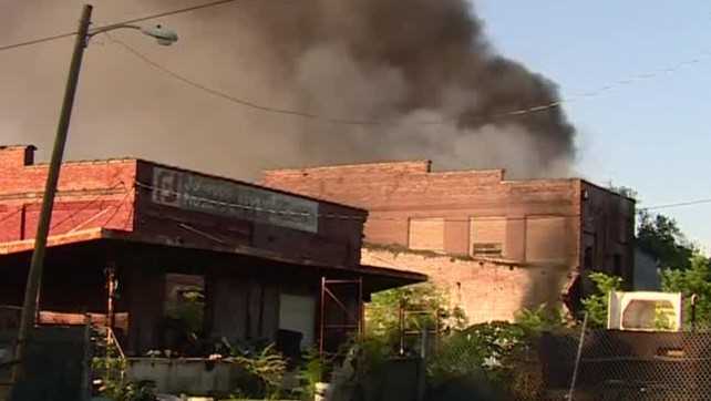 Crews battling large structure fire in Birmingham