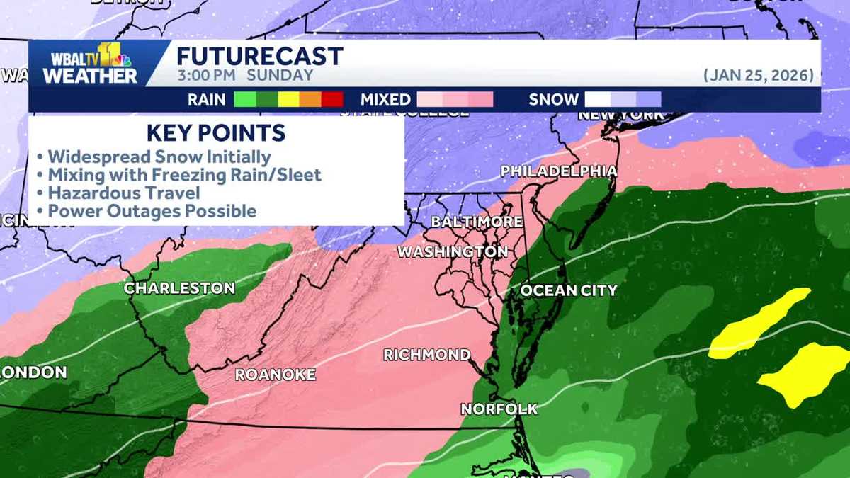 Baltimore weather: Winter Storm Watch issued for Sunday snow