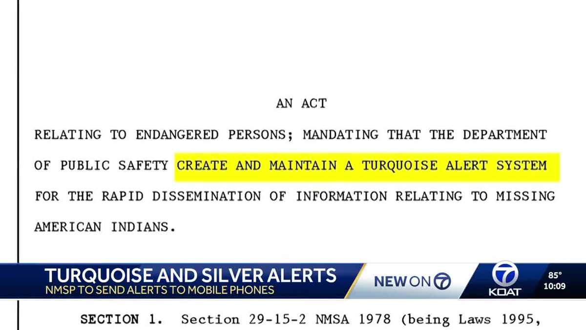 NMSP sending out mobile alerts for Turquoise and Silver Alerts