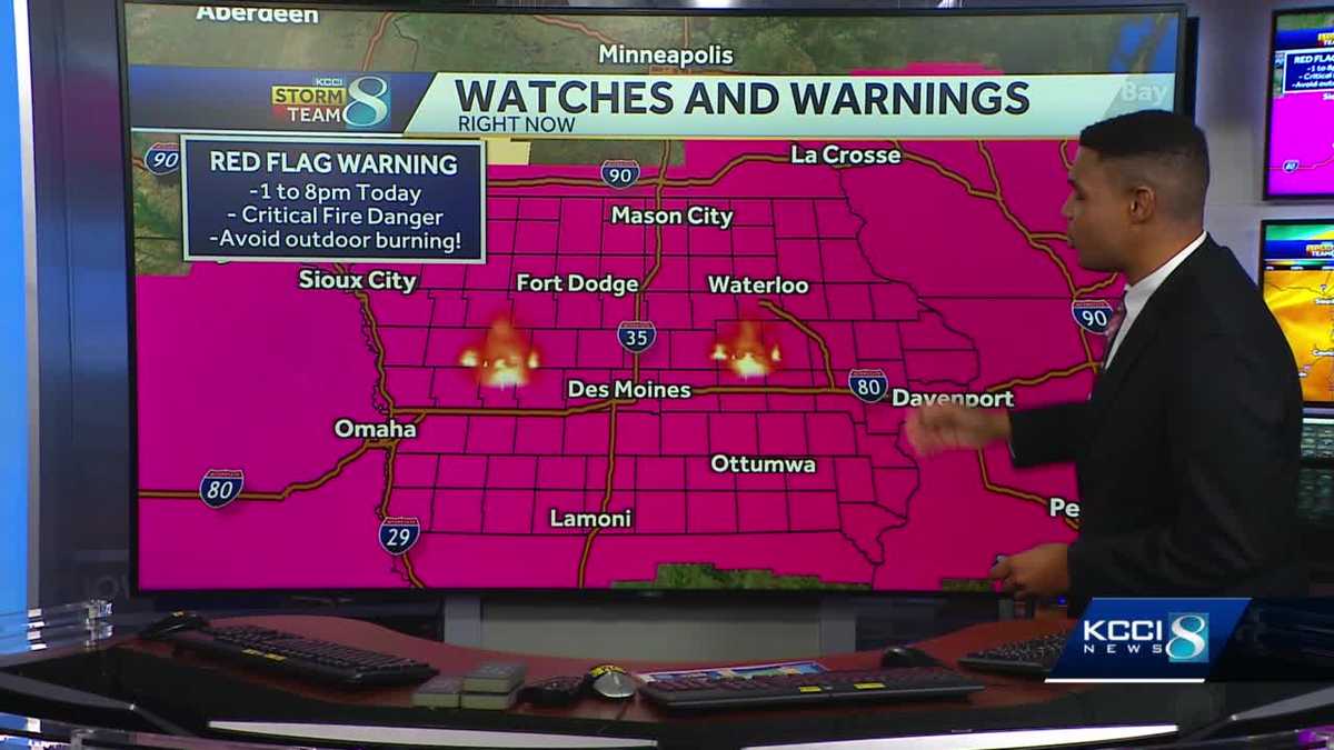 Red Flag Warning goes into effect across Iowa Wednesday