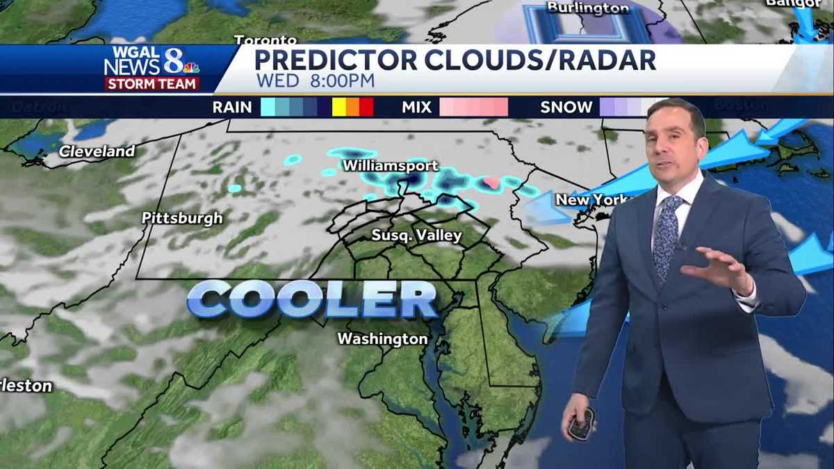 Cooler, Cloudier Wednesday; Showers & Storms This Weekend