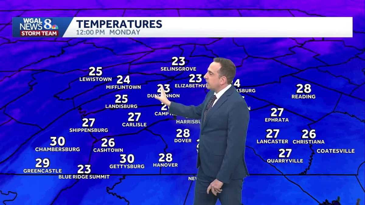 Cold Start To The Week With Highs Below Freezing Monday