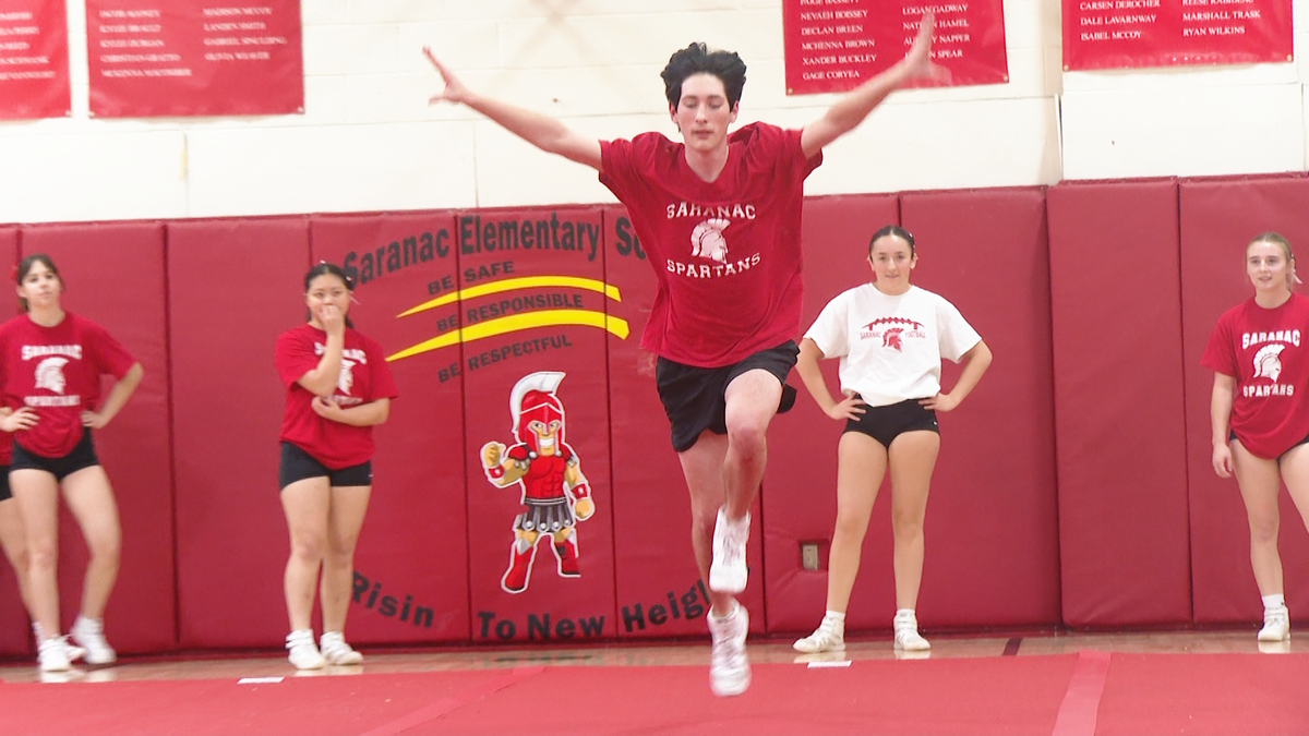 Saranac Cheerleading returns Keith Poulin as only male for back-to-back ...